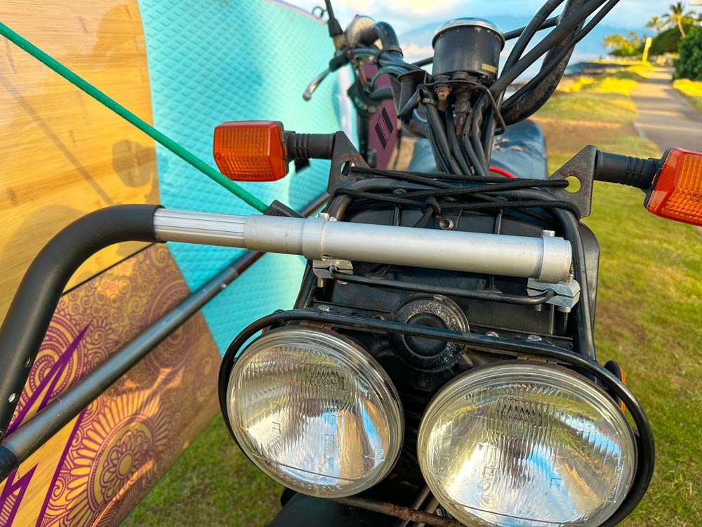 Moped Surfboard Rack | Dual-Mount & Holds Longboards