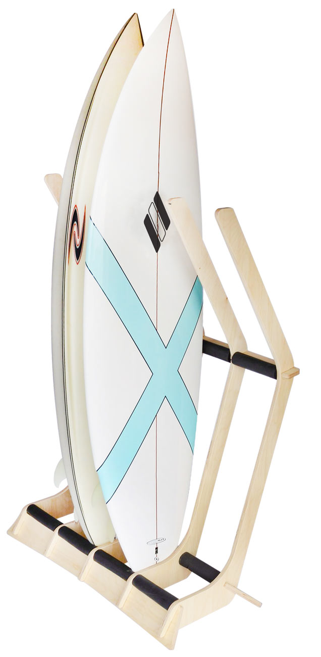 Wood Freestanding Surfboard Rack | Holds 3-6 Boards